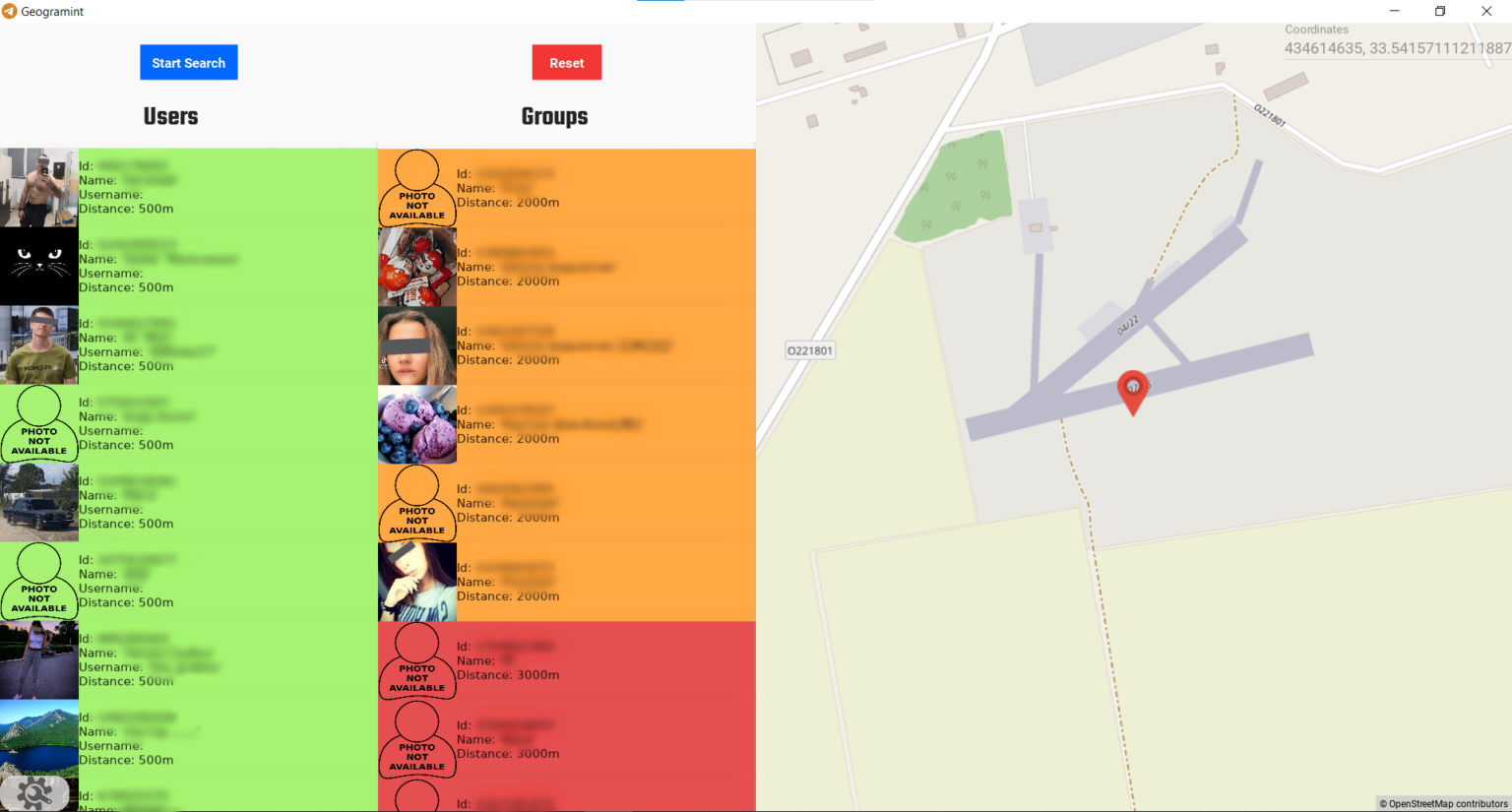 Geogramint - An OSINT geolocalization tool for Telegram - Projet FOX
