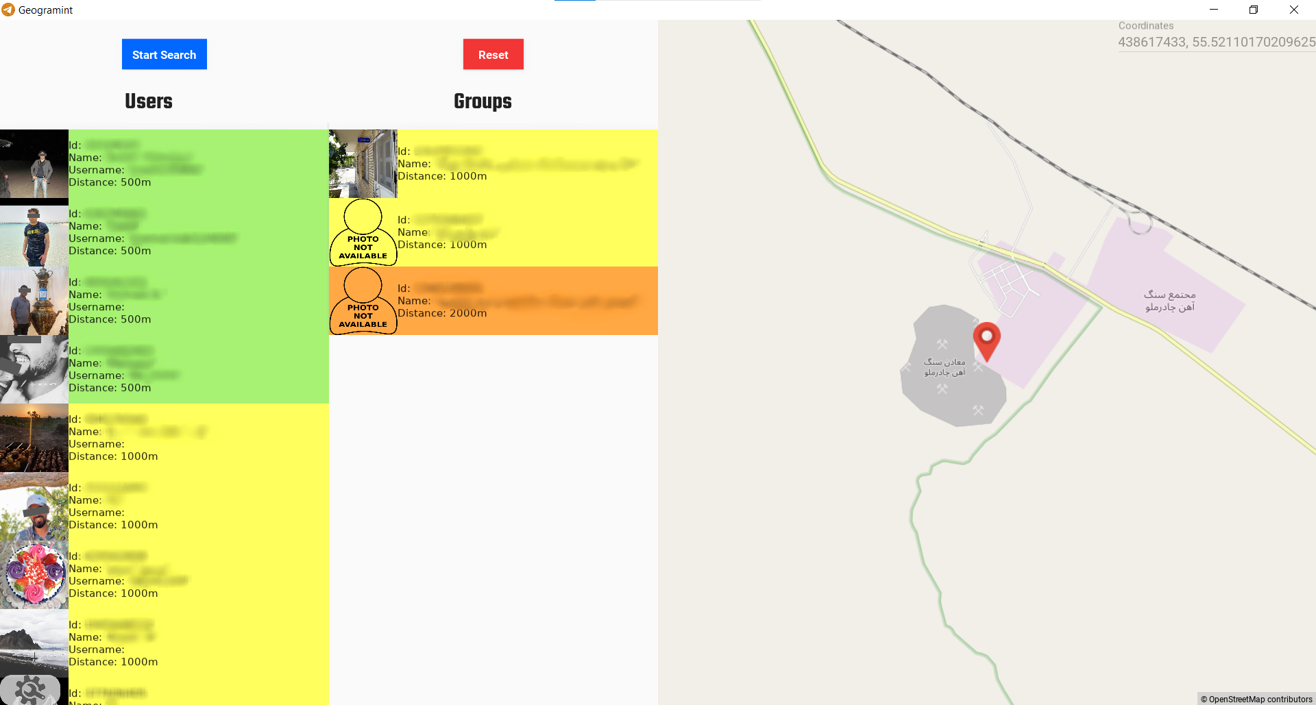 Geogramint - An OSINT geolocalization tool for Telegram - Projet FOX